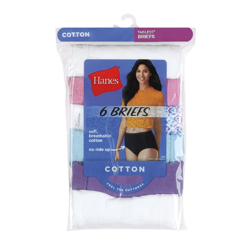 Hanes Cool Comfort Womens Cotton Brief Panties 6 Pack Pp40ad Rural