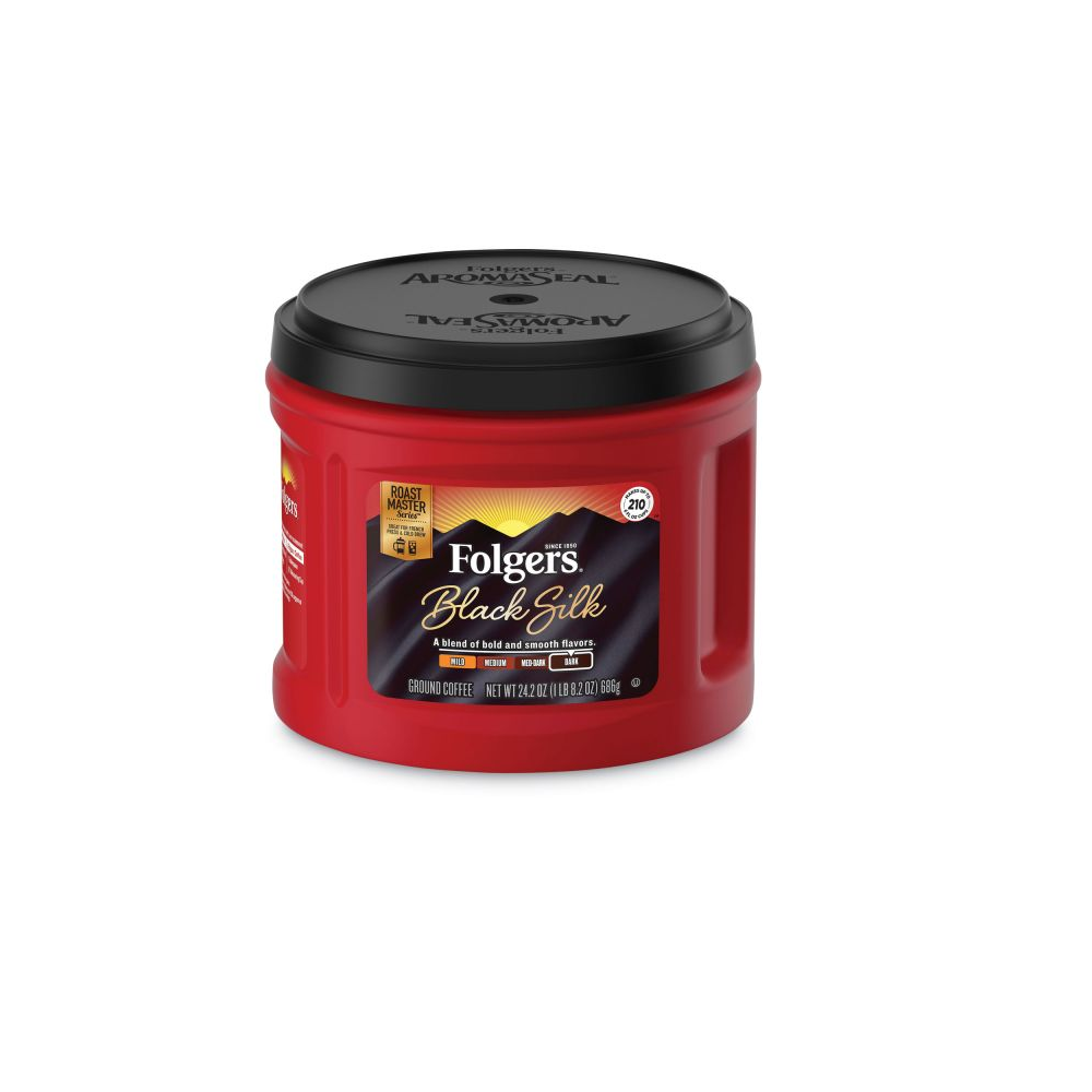 Folgers Black Silk Ground Coffee, Smooth Dark Roast Coffee, 22.6 oz ...