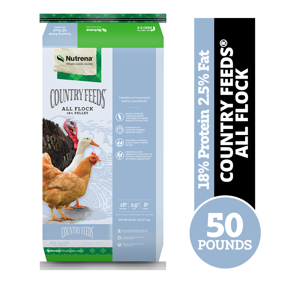 Nutrena Country Feeds® All Flock 18% Pellet Poultry Feed, 50 lb. Bag ...