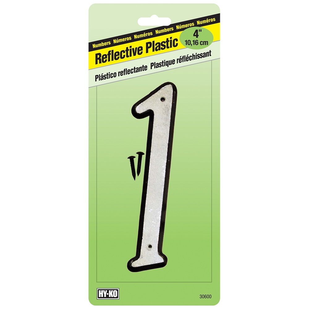 Hy-Ko 4\" Reflective Plastic Numbers 1 - 30601 | Rural King