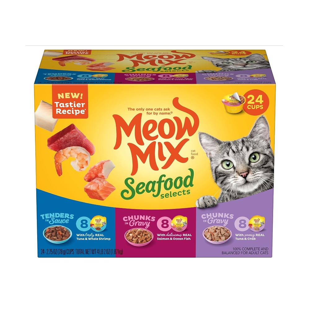 Meow Mix Seafood Selects Wet Cat Food Variety Pack, 24 Cups | Rural King