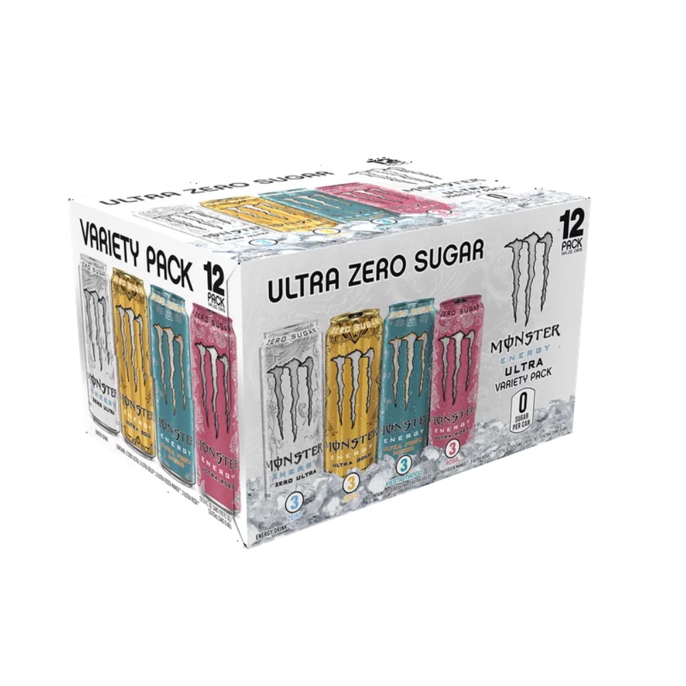 Monster Energy Drink Ultra Variety Pack, 4 Flavors, 16 Oz. Cans, 12 ...