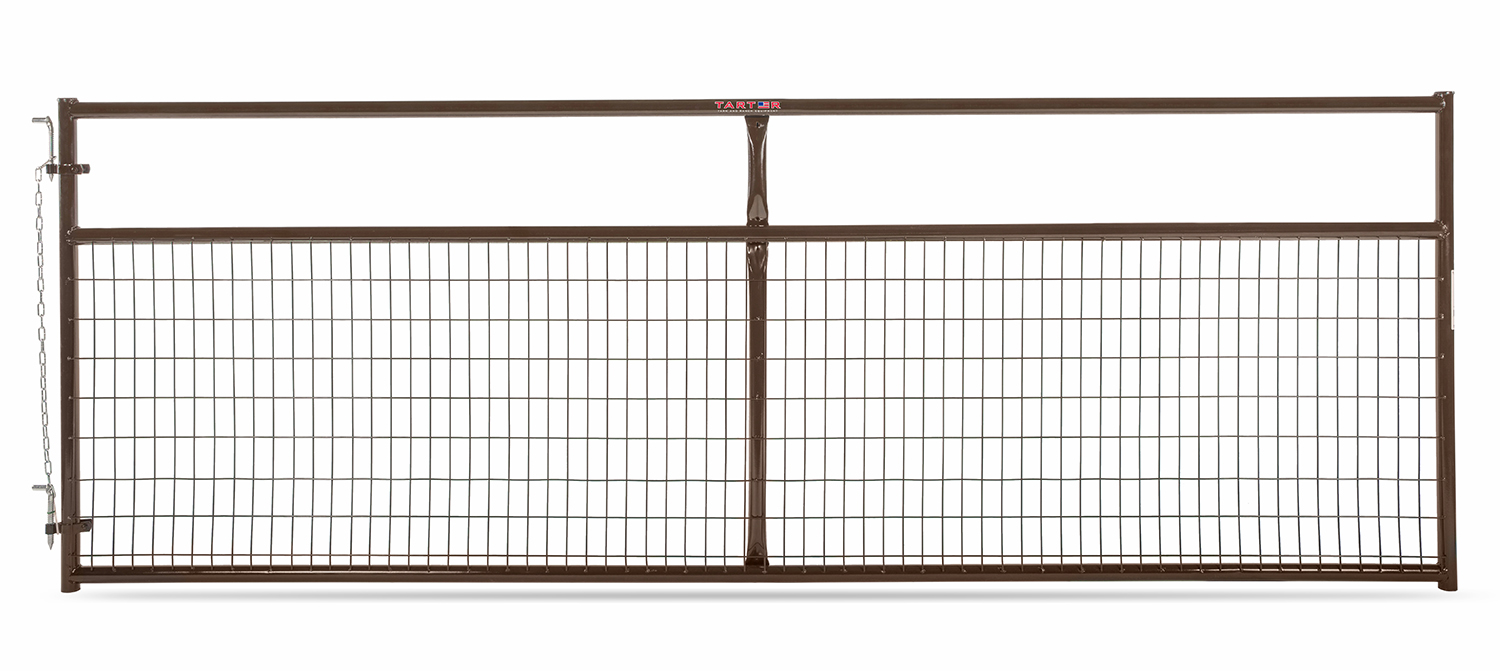 Tarter® 12' Watchman Square Corner 2\" x 4\" Wire Mesh Gate, Brown ...