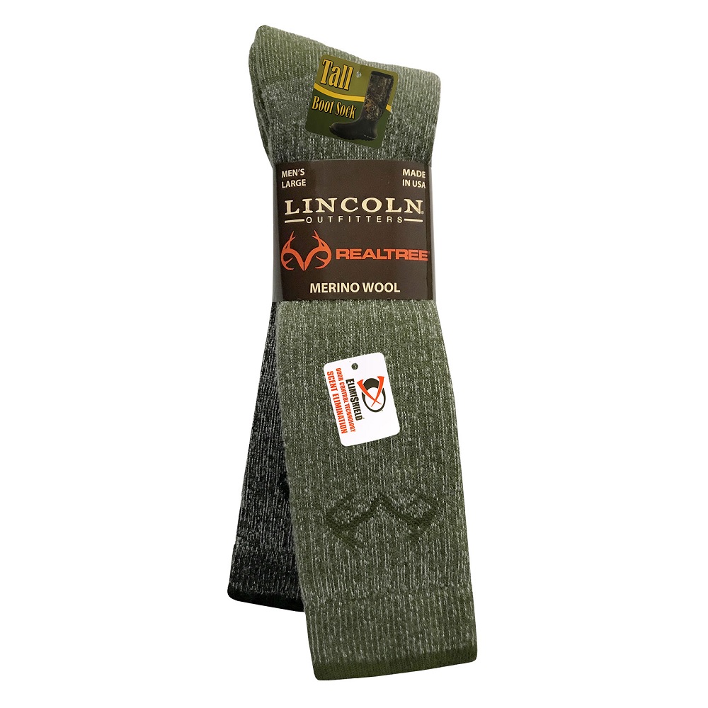 Lincoln Outfitters Men's Elimishield Merino Wool Boot Sock, 2 Pack ...