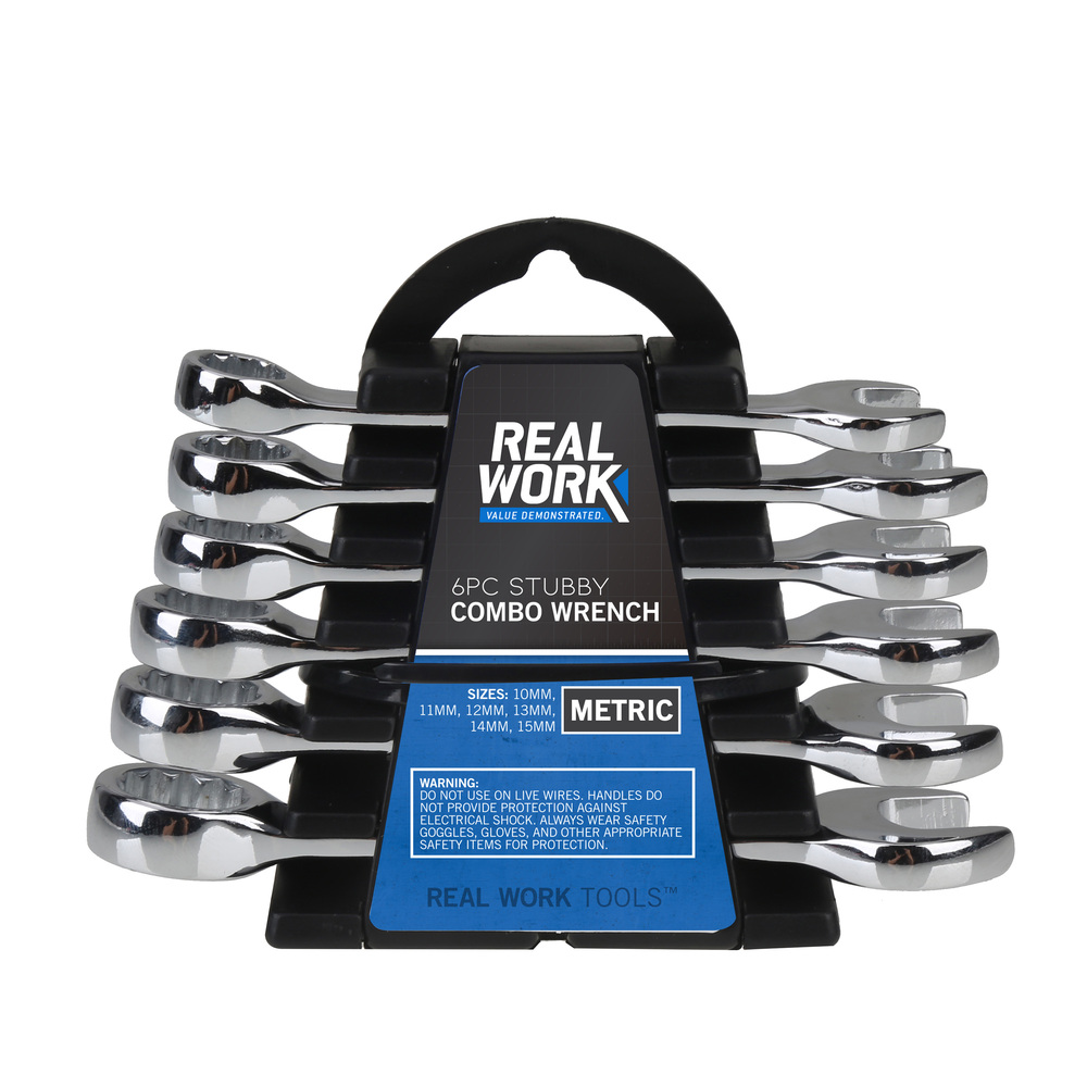 Real Work Tools™ 6 Piece Metric Stubby Combo Wrench - RW-2448-020 ...