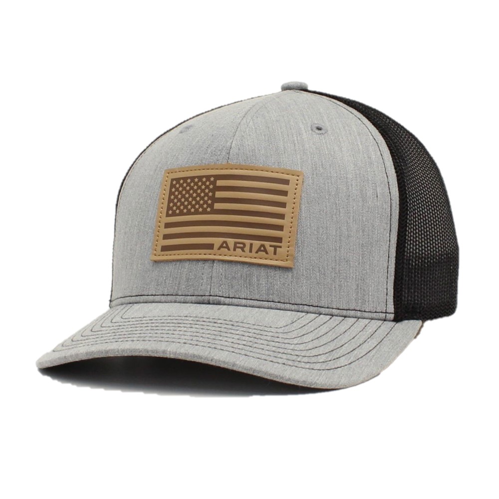 Ariat Men's R112 Cap Grey with Flag Patch - A300015906 | Rural King