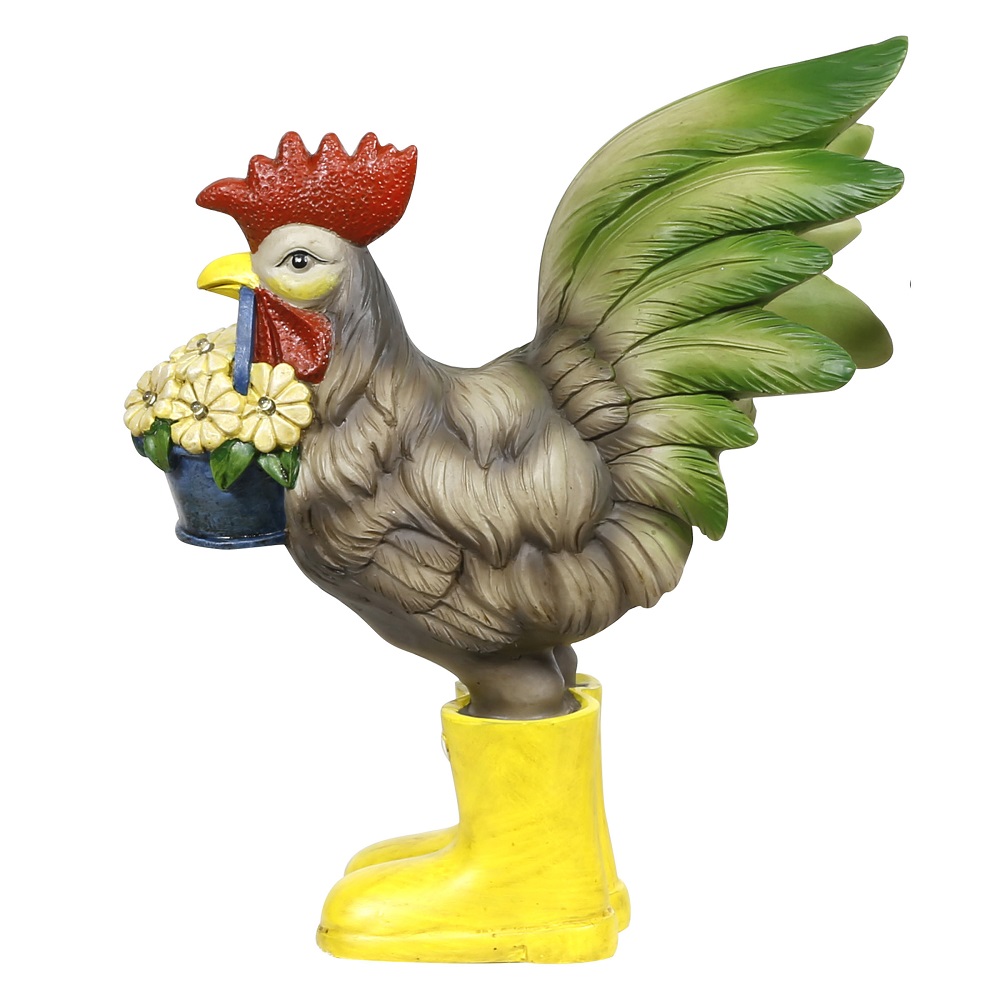 Alpine Solar Garden Rooster Welcome Statue with LED Lights - KGD256SLR ...