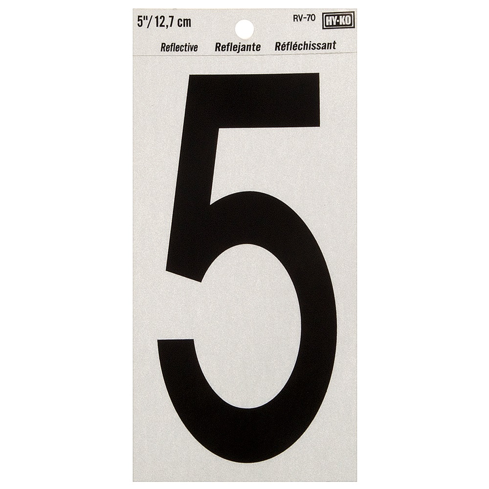 Hy-Ko 5\" Reflective Numbers 5 - RV-70/5 | Rural King