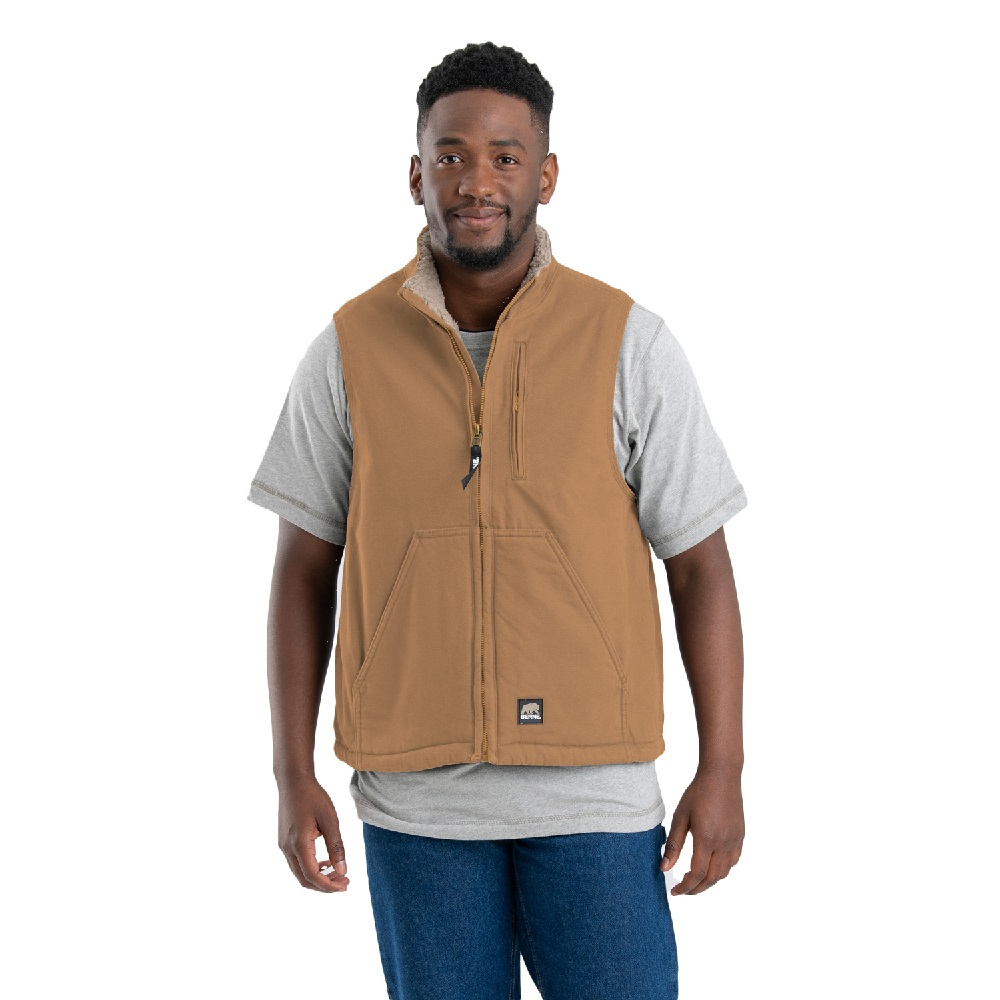 Berne Men's Heartland Sherpa-Lined Washed Duck Vest - V818 | Rural King