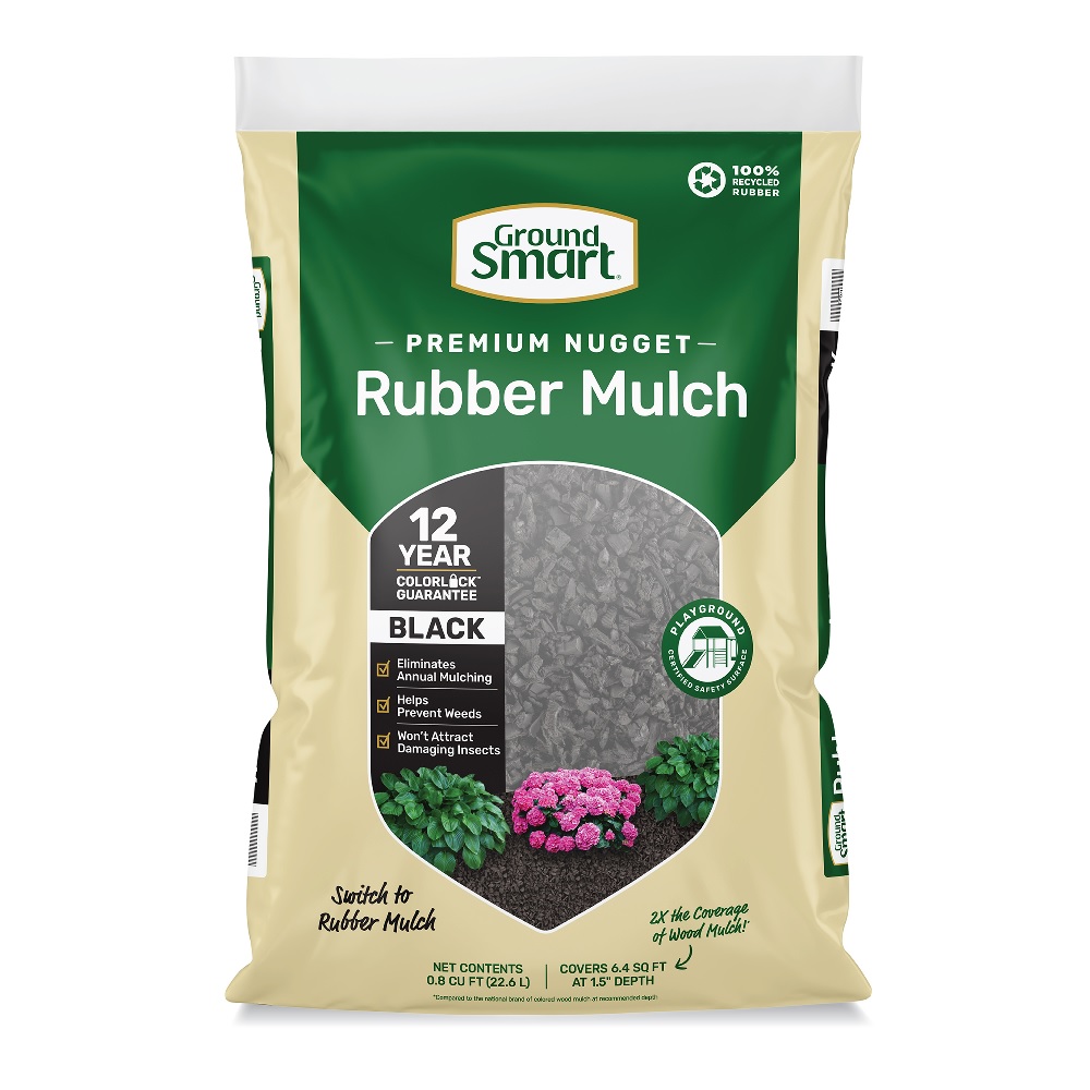 Ground Smart Rubber Mulch Nuggets, Black, 0.8 Cubic Feet | Rural King