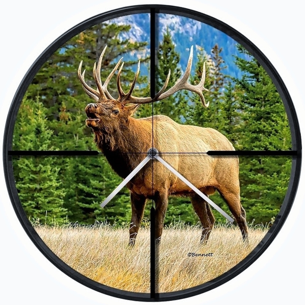 AIM Hunting™ 14\" Quartz Wall Clock, Elk Bugle - 1789QE4 | Rural King