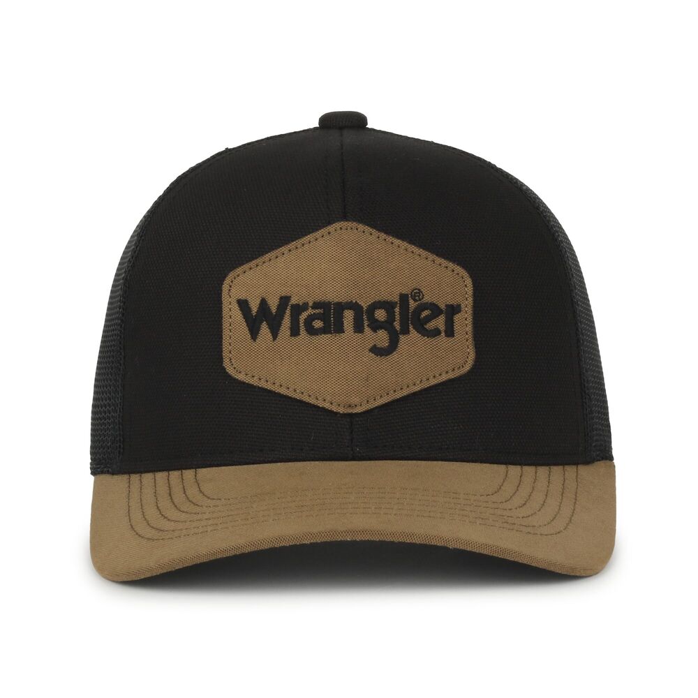 Wrangler Mens Felt Patch Canvas Mesh Cap, Grey - WY251341 | Rural King