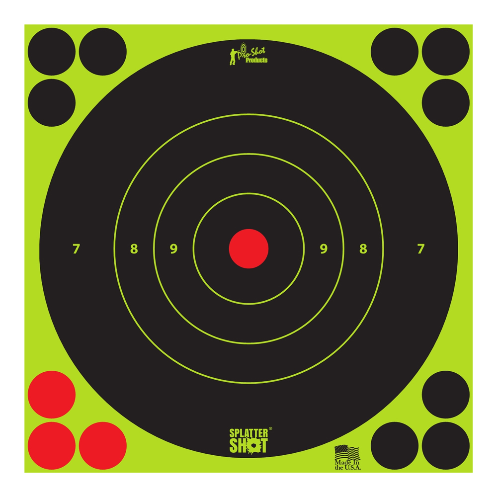 Pro-Shot Splatter Shot 8\" Green Bullseye Target, 6 Pack - 8B-GREEN-6PK ...