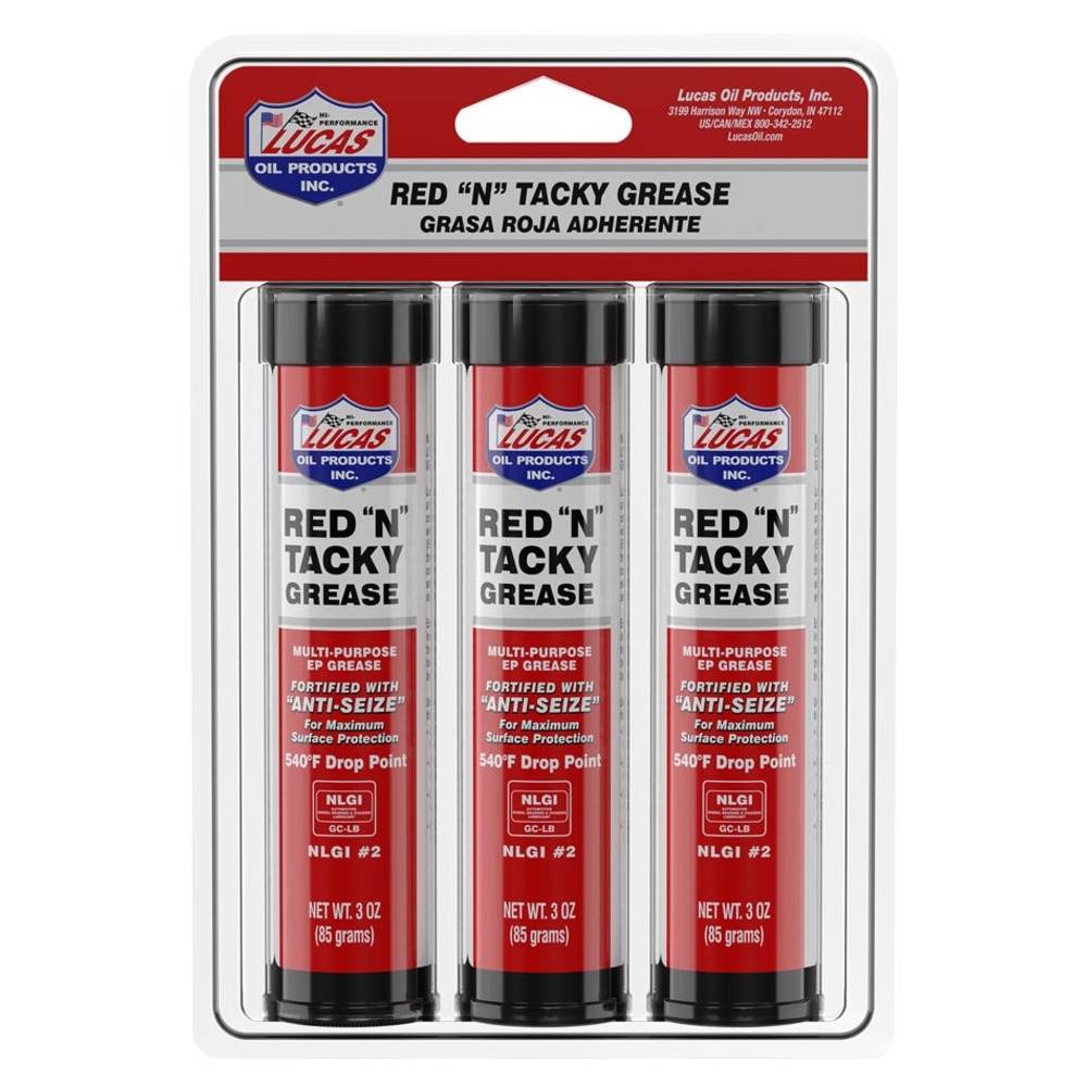 Lucas Oil Red N Tacky Grease 3 oz. Cartridge, 3 Pack - 10318 | Rural King