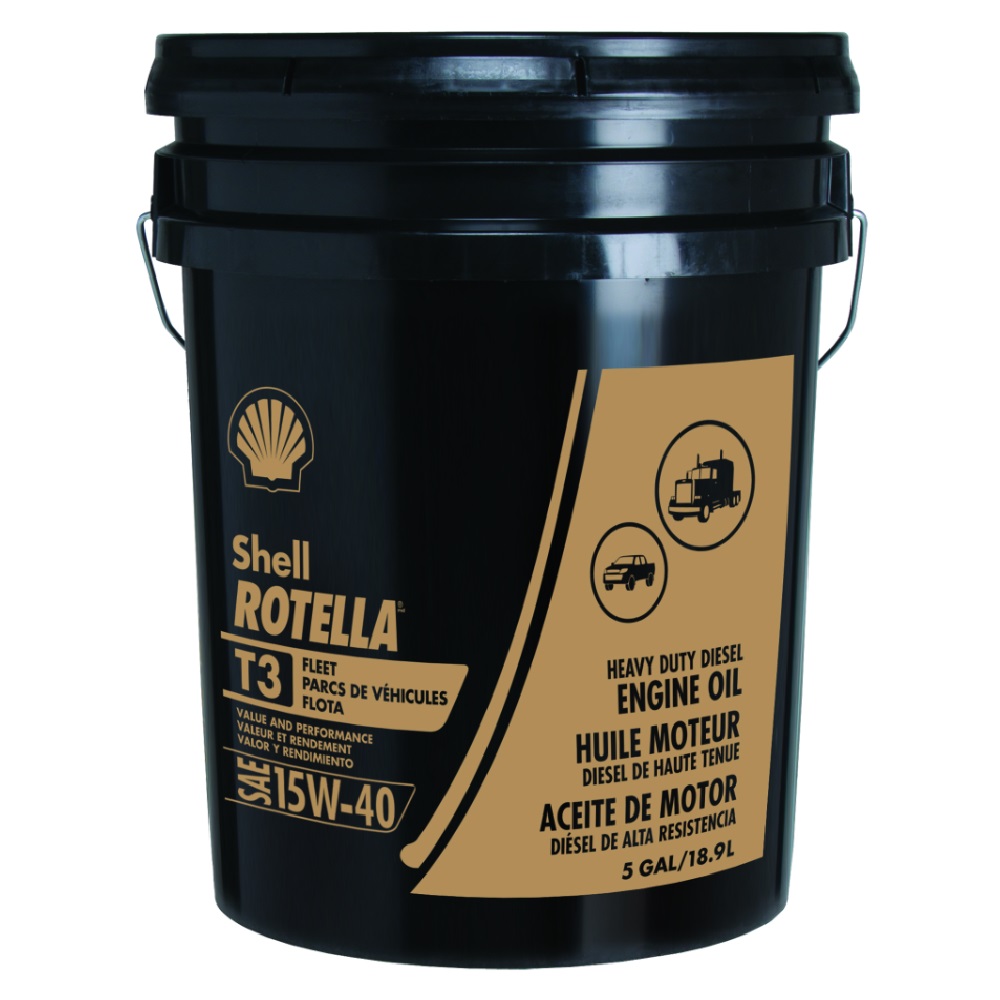 Shell Rotella T3 Fleet SAE 15W-40 Heavy Duty Disel Engine Oil, 5 Gallon ...