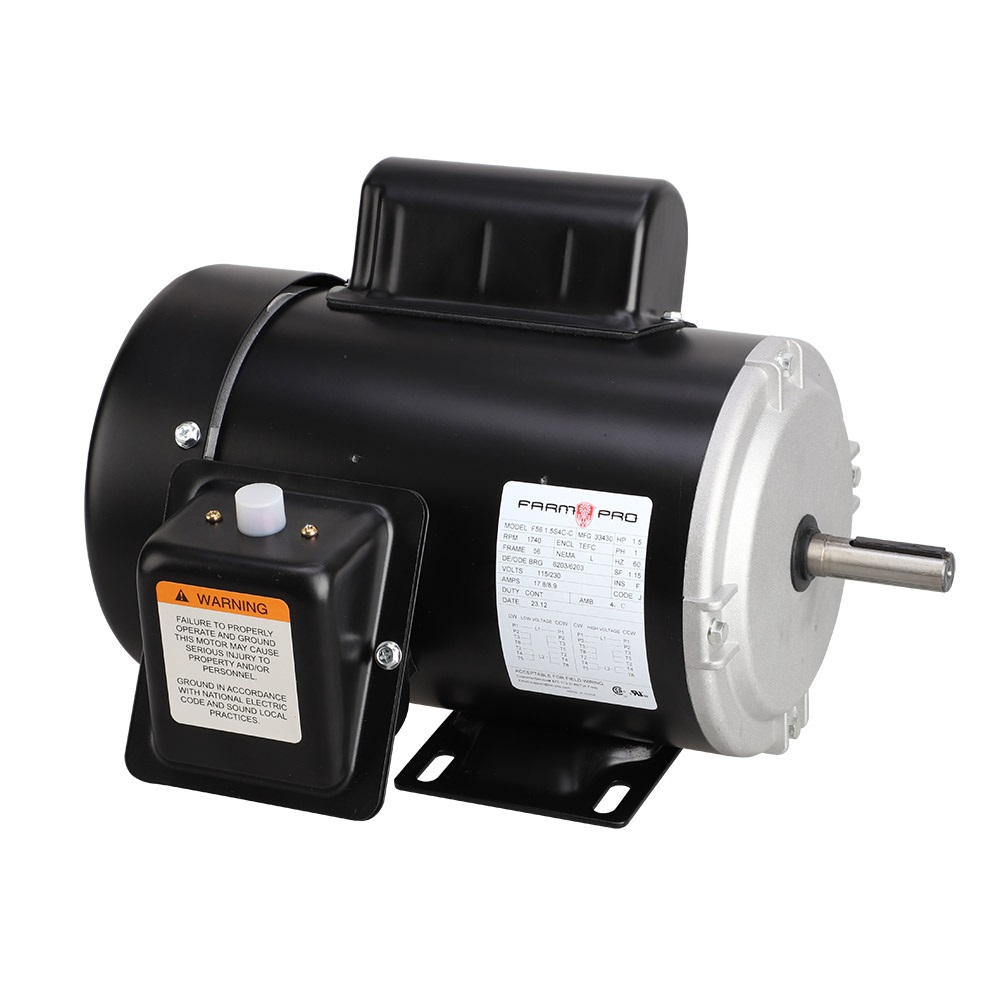 Farm Pro Electric Motor Farm Duty TEFC 1 1/2 HP 1725 RPM - 33430 ...