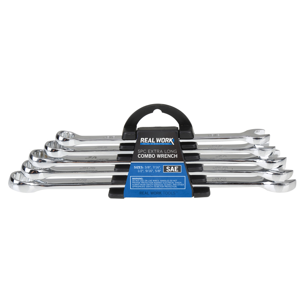 Real Work Tools™ SAE Extra Long Combo Wrenches, 5 Piece Set - RW-2448 ...