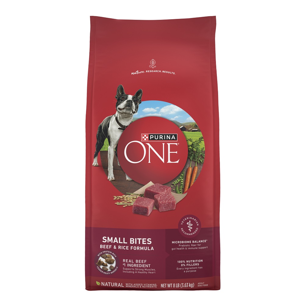 Purina ONE Small Bites High Protein Dog Food, Beef & Rice Formula, 8 lb ...