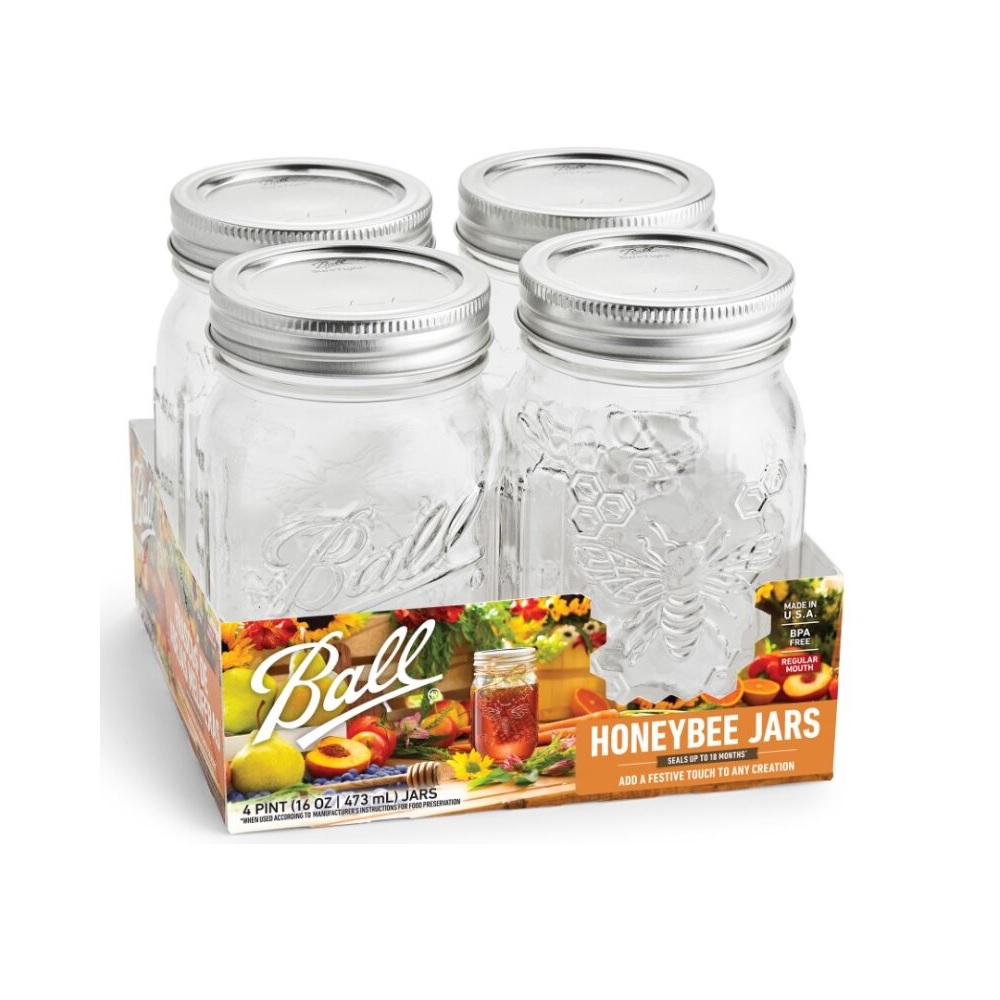Ball Honeybee Keepsake Mason Jars, 16 oz 4 Pack - 2179436 | Rural King