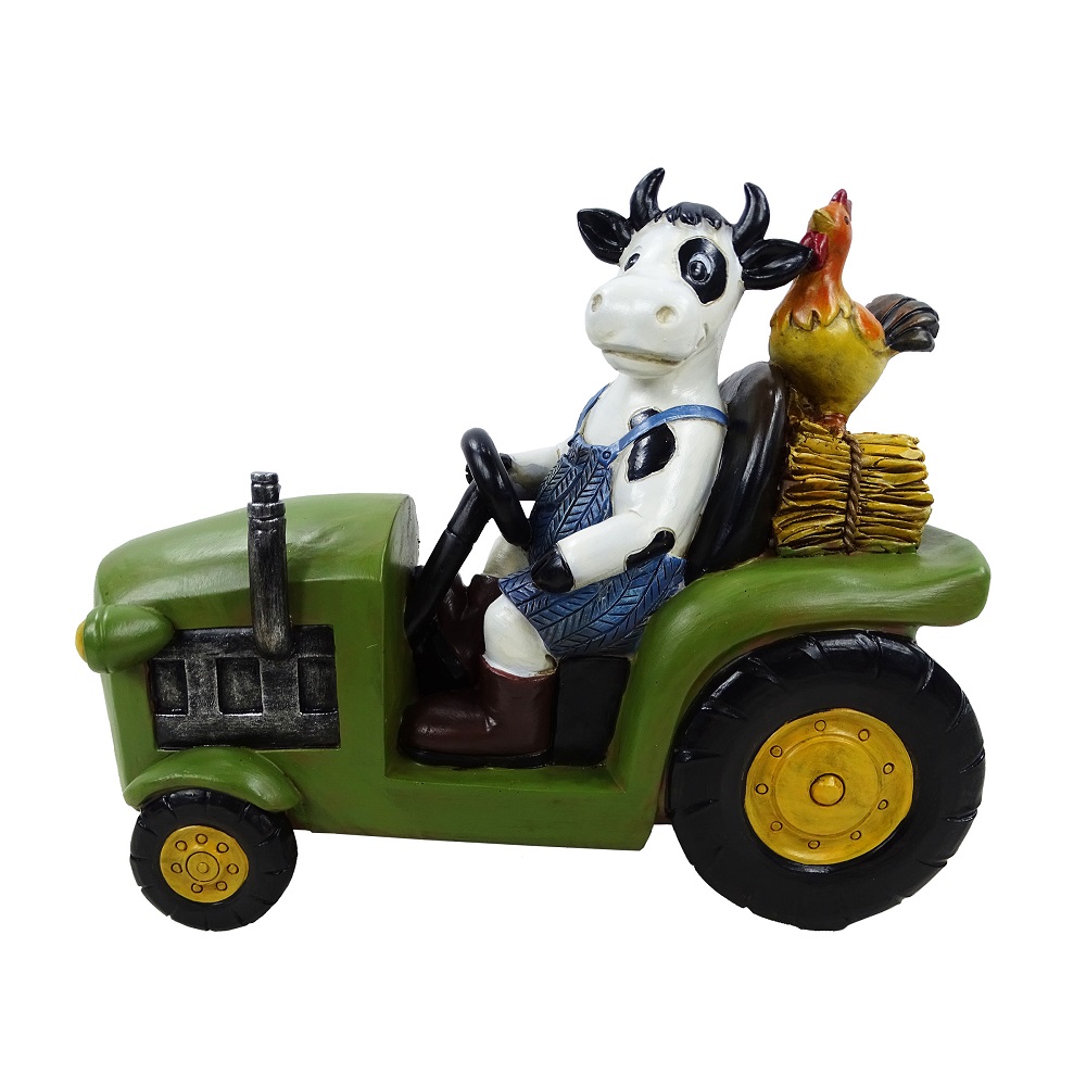 Alpine Cow Driving Tractor with Rooster Statue - WOO140HH | Rural King