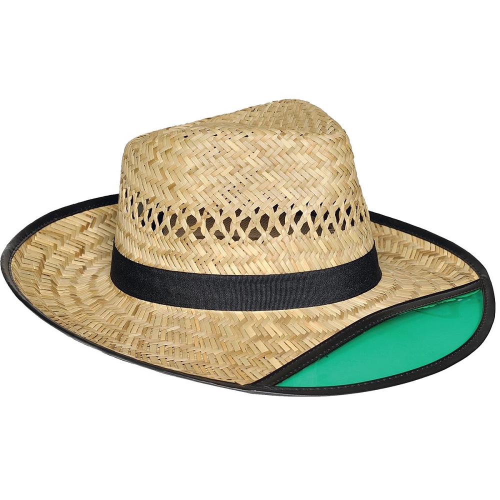 Dorfman Pacific Straw Tractor Hat with Built-in Visor, Green - 390COS ...