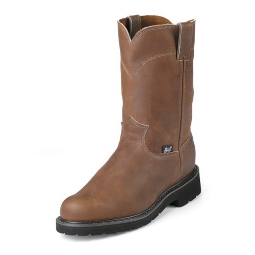 Justin Men's 10\" Aged Bark Double Comfort Steel Toe Work Boot 4764 ...