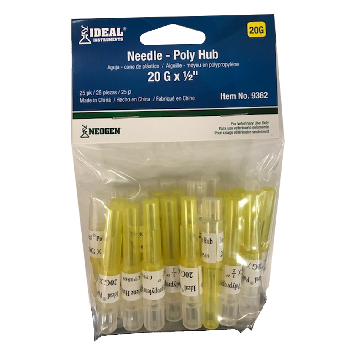 Ideal Poly Hub Needle 20G x 1/2 inch 25 pk 9362 | Rural King