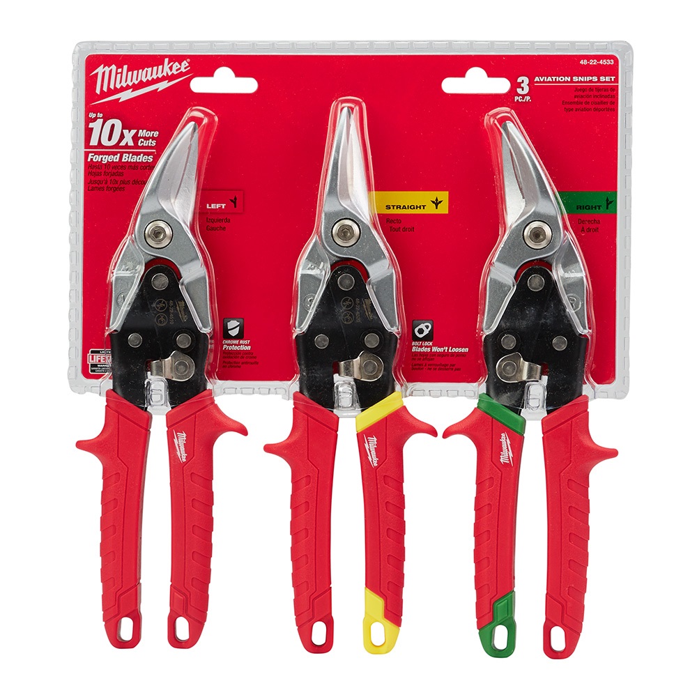 Milwaukee 3 Piece Aviation Snip Set - 48-22-4533 | Rural King