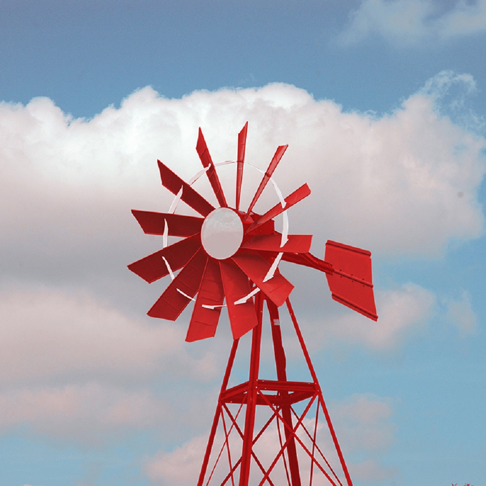 Outdoor Water Solutions 20 Foot Powder Coated Windmill Red/White ...