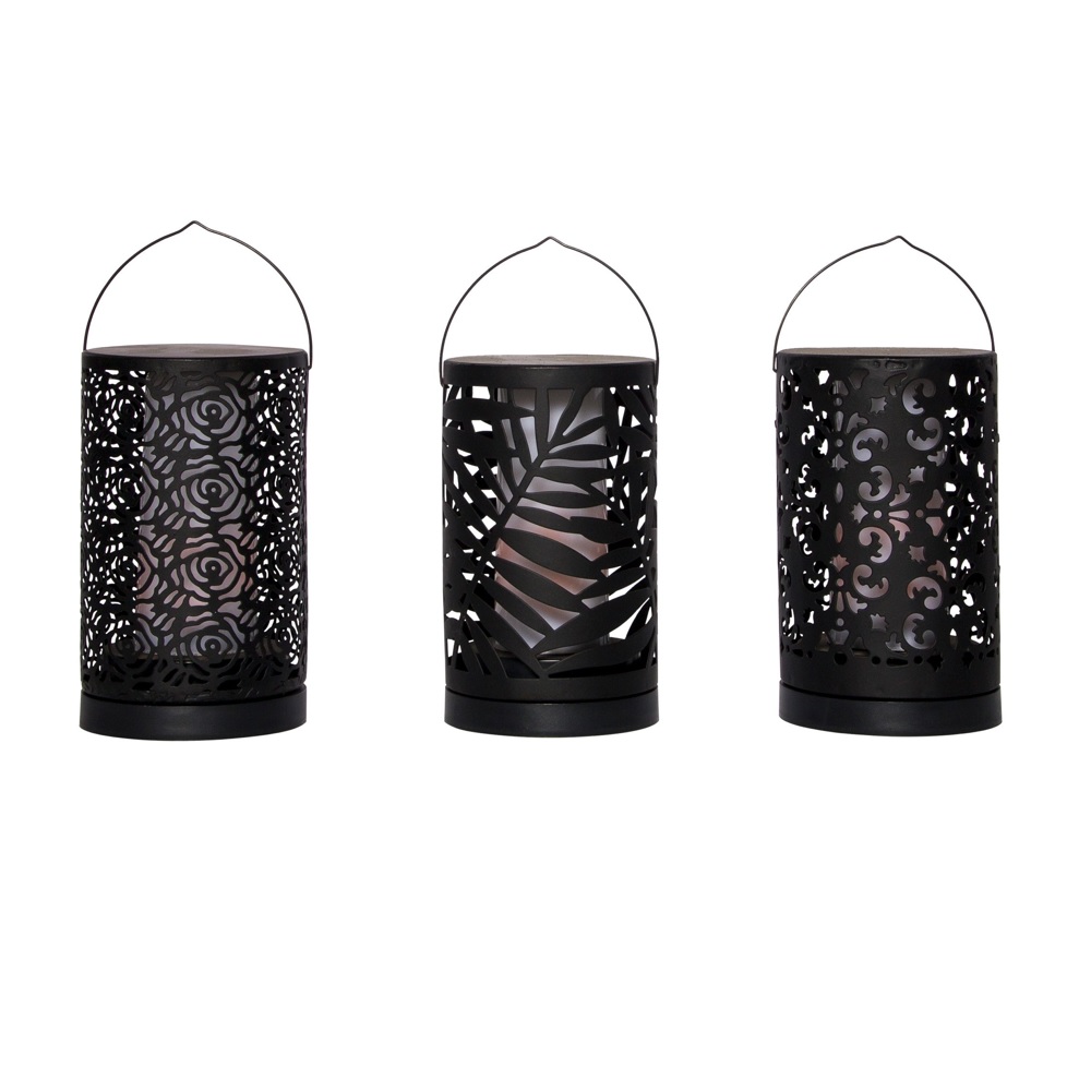Alpine Assorted Laser Cut Lantern with Flickering Yellow LEDs ...