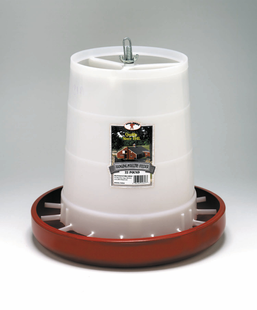 Miller Mfg. 22 lbs Plastic Hanging Poultry Chicken Feeder - PHF22 ...