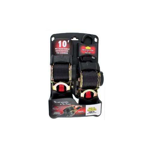 Erickson Mfg. 2\" x 10' Retractable Ratchet Straps 3300lb Capacity 2 ...