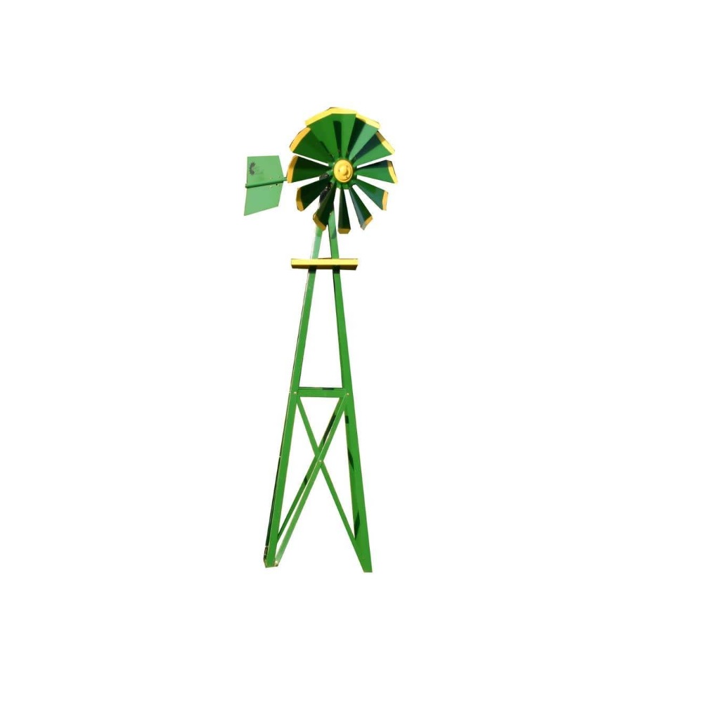 Outdoor Water Solutions Backyard Windmill, Small Powder Coated Green ...