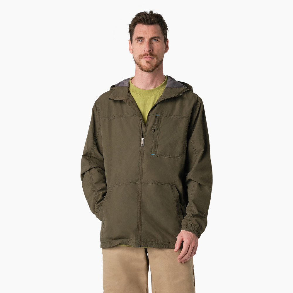Dickies Mens Ripstop Nylon Hooded Jacket, Moss Green - SJ602 | Rural King