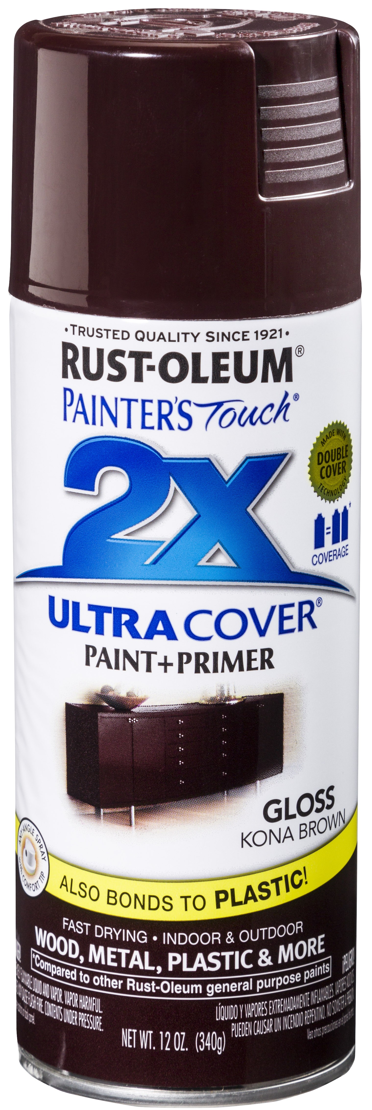 Rust-Oleum Painter's Touch 2 x Ultra Cover Paint and Primer Kona Brown ...