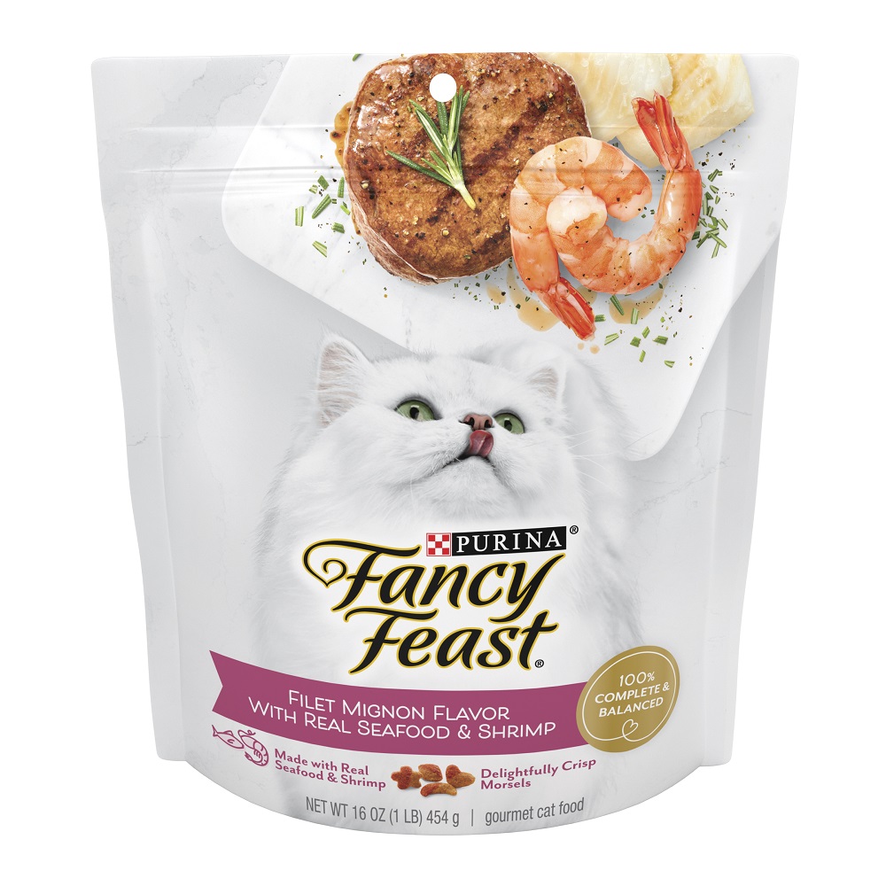 Purina Fancy Feast Dry Cat Food Filet Mignon Flavor with Seafood and ...