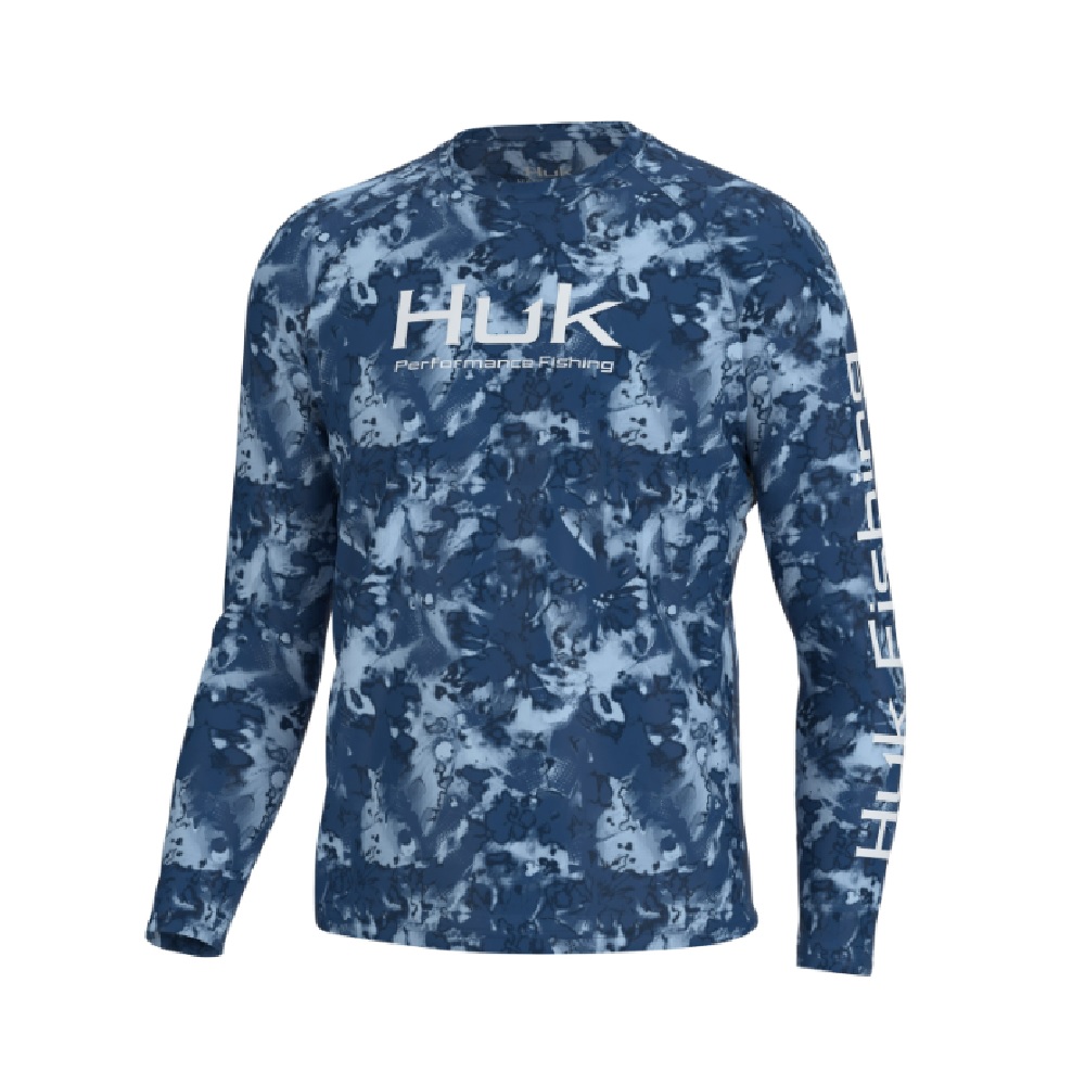 Huk Pursuit Crew Fin Flats Long Sleeve Shirt, Set Sail - H1200491-489 ...
