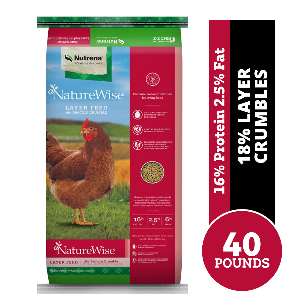 Nutrena NatureWise® Layer Feed 18% Protein Crumbles, 40 lb. Bag | Rural ...