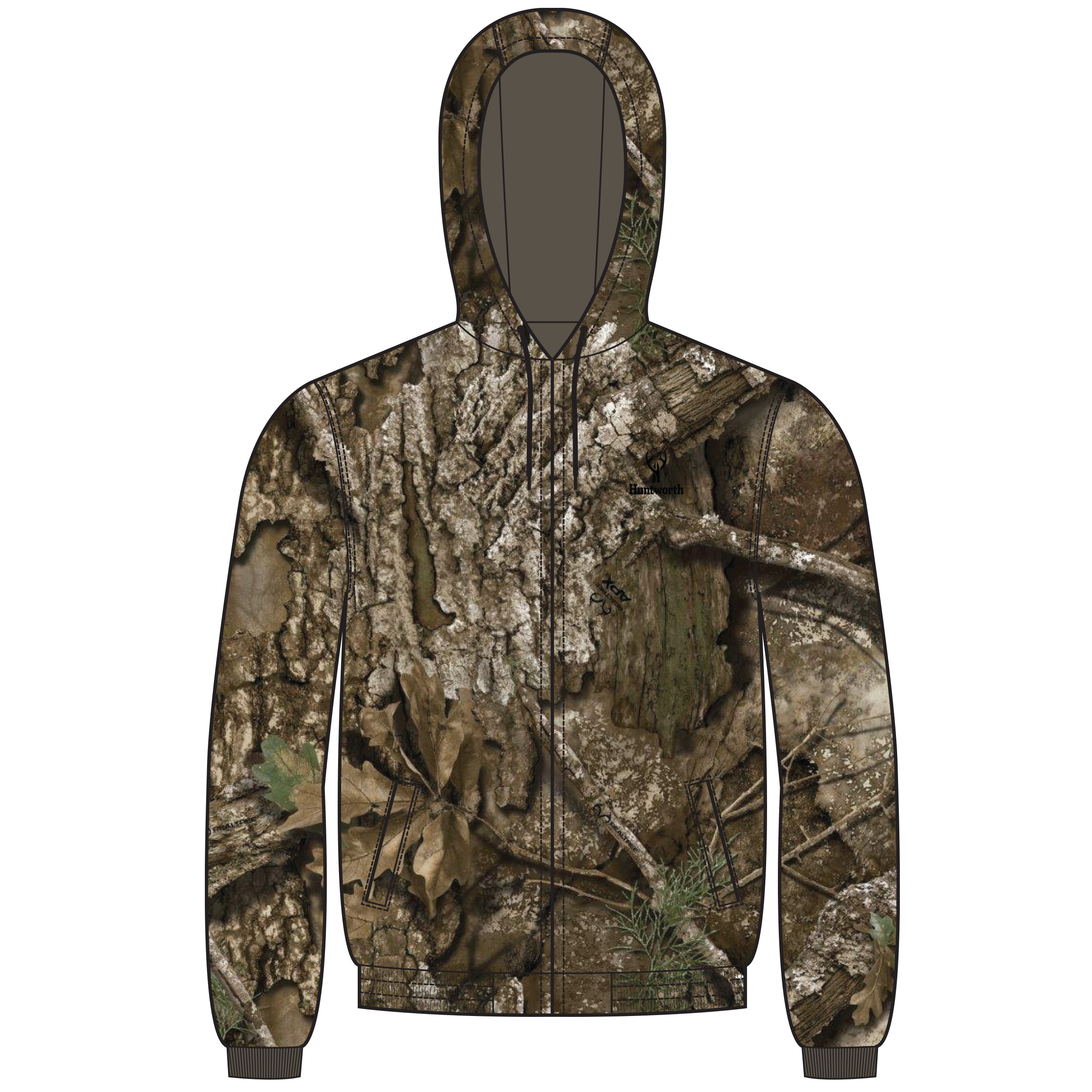 Huntworth Men's Heavy Weight CVC Bomber Jacket , Real Tree APX - 9515 ...