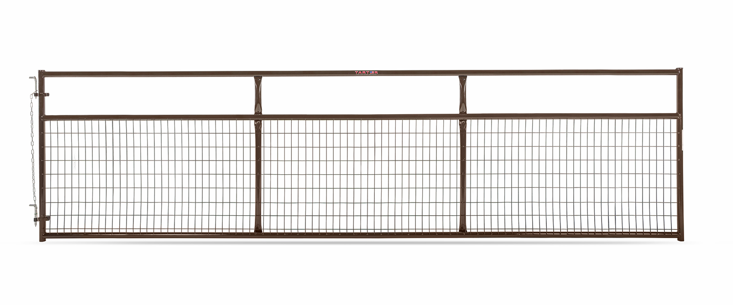 Tarter® 16' Watchman Square Corner 2\" x 4\" Wire Mesh Gate, Brown ...