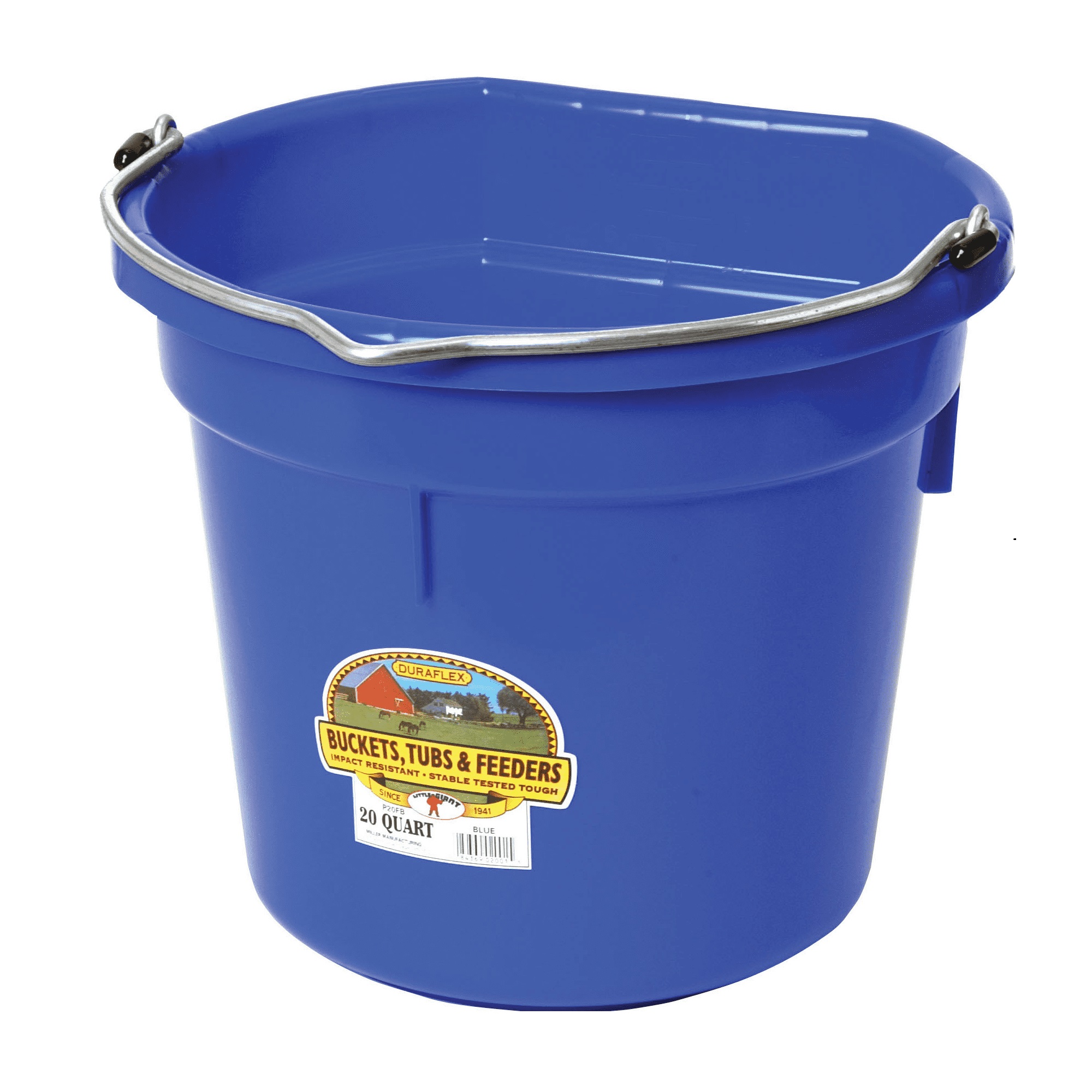 Little Giant DuraFlex Flat Back Bucket - Blue, 20 Quart - P20FBBLUE ...