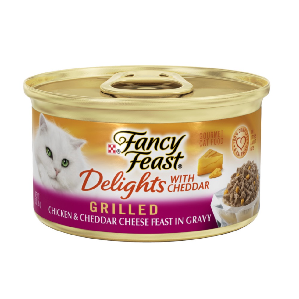 Purina Fancy Feast Delights with Cheddar Grilled Chicken & Cheddar ...