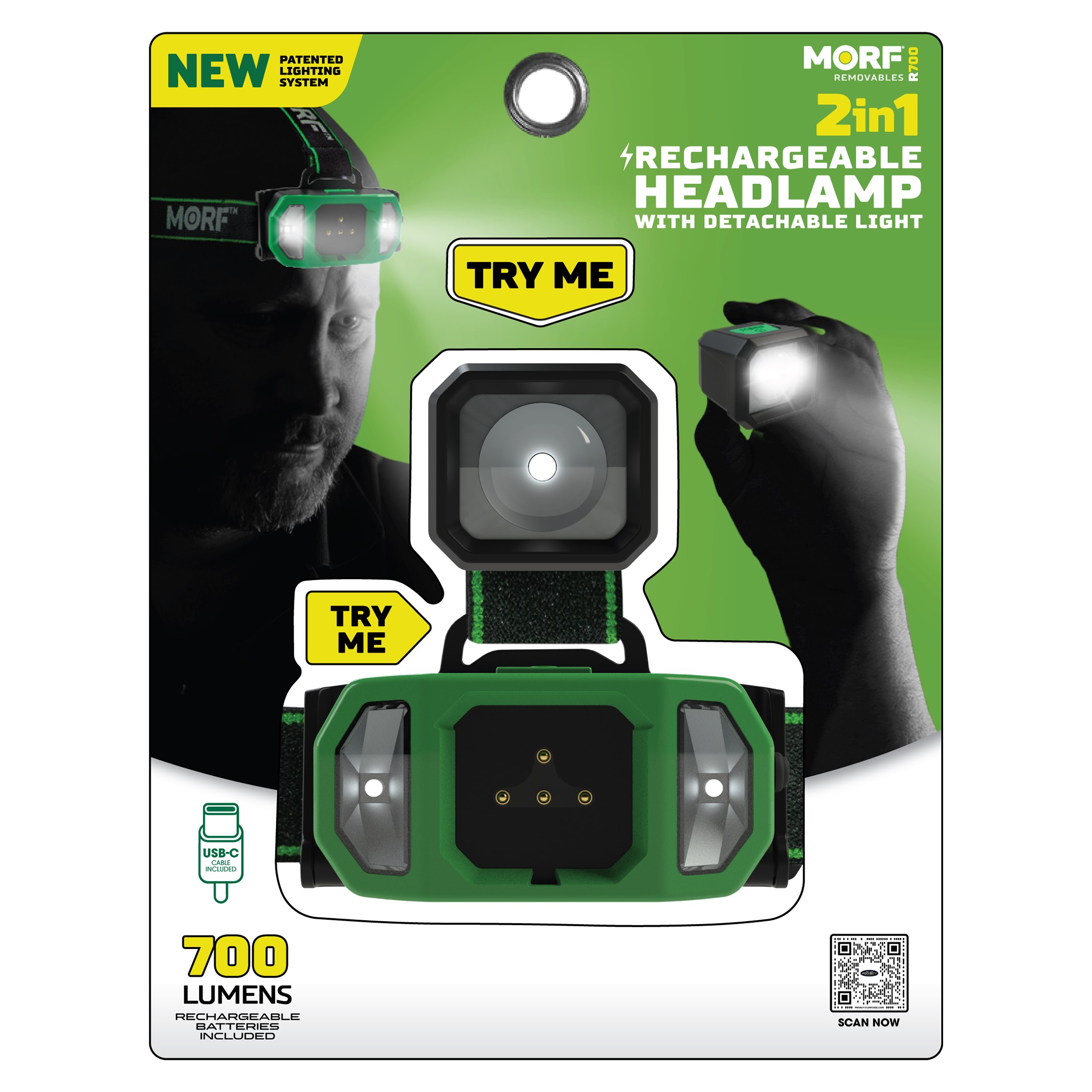 Police Security Flashlights MORF R700 Rechargeable Headlamp, 700lm ...