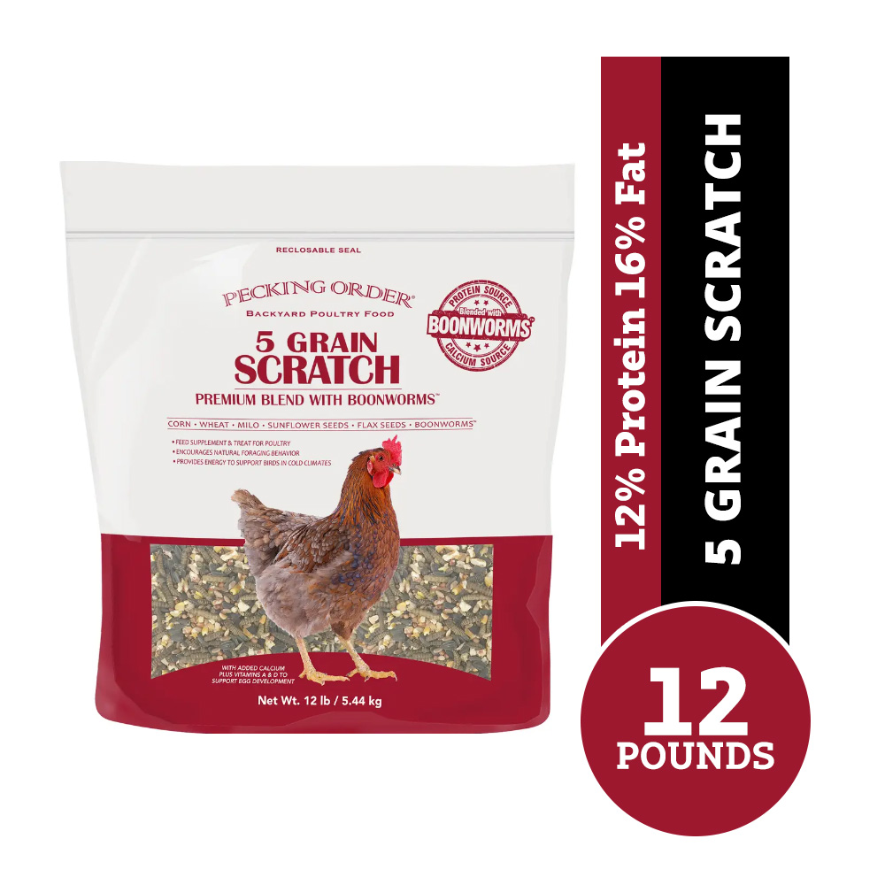 Pecking Order 5 Grain Scratch with Boonworms, 12 lb. Bag | Rural King