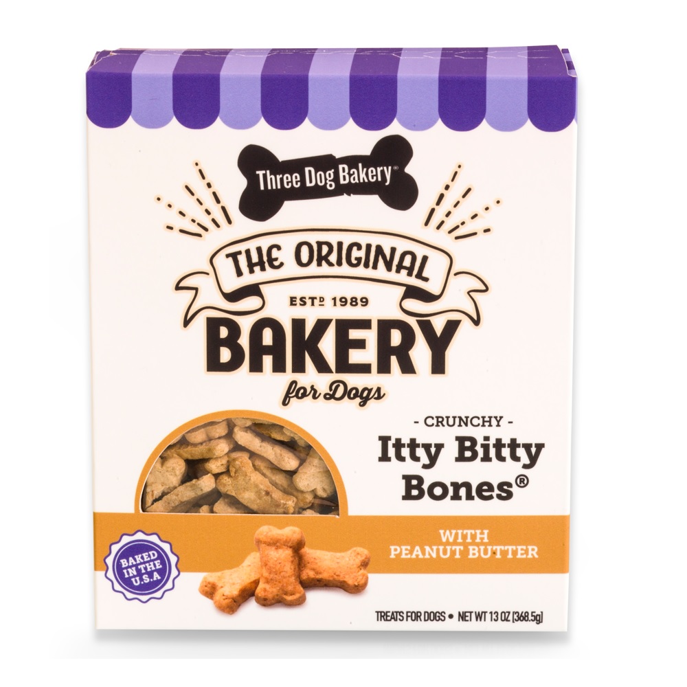 Three Dog Bakery Itty Bitty Bones, Peanut Butter, 13 oz. Bag | Rural King