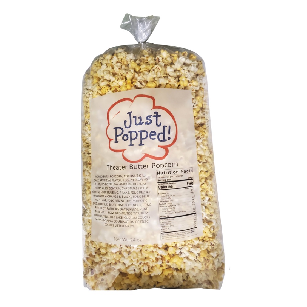 Just Popped Movie Theater Butter Popcorn, 24 oz. Bag | Rural King