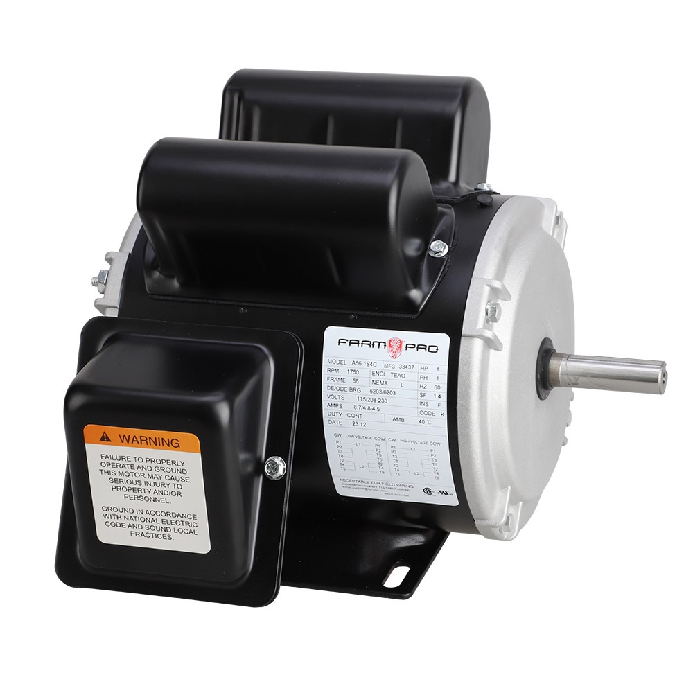 Farm Pro Single Phase Fan Teao Motor 1 HP 1750 RPM - 33437 | Rural King