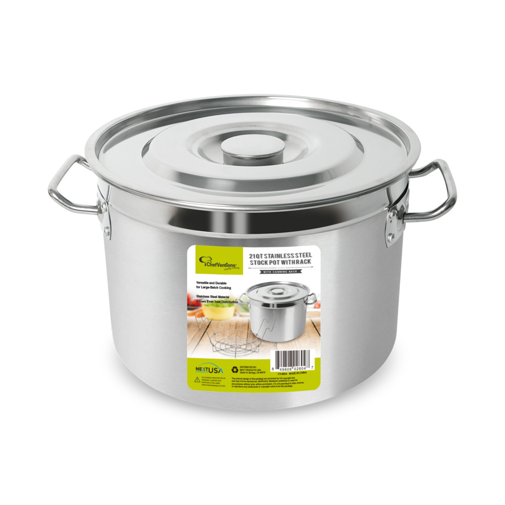 Stainless Steel 21 Quart Stock Pot with Rack - Cv-2604 | Rural King